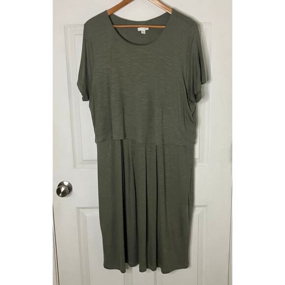 J. Jill | Dresses | J Jill Womens Xl Midi Dress Short Sleeve Tiered ...